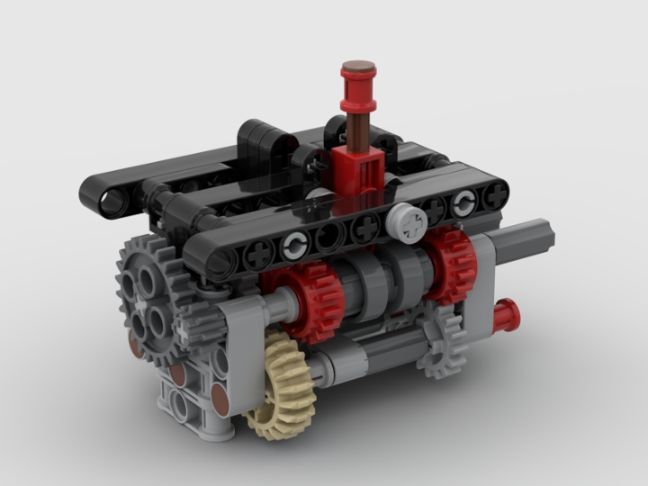 Compact Gearbox (4+R) from BrickLink Studio [BrickLink]