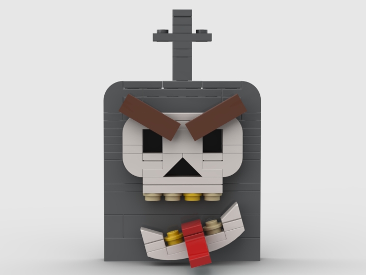Skull on tombstone from BrickLink Studio [BrickLink]