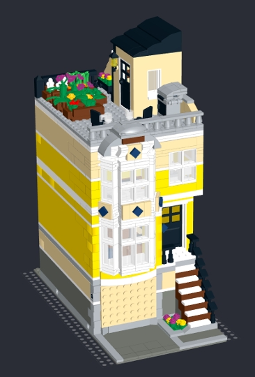 Yellow Modular House from BrickLink Studio [BrickLink]