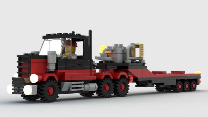 Truck with semi-low loader MOC from BrickLink Studio [BrickLink]