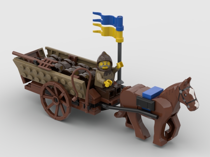 Medieval Farmer Horse Cart from BrickLink Studio [BrickLink]