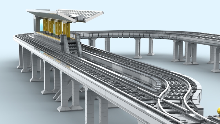 Modern Elevated Track from BrickLink Studio [BrickLink]