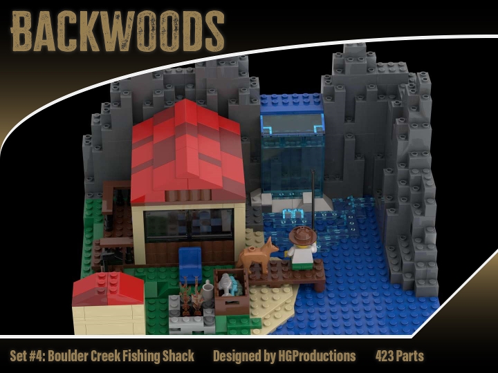Boulder Creek Fishing Shack from BrickLink Studio [BrickLink]