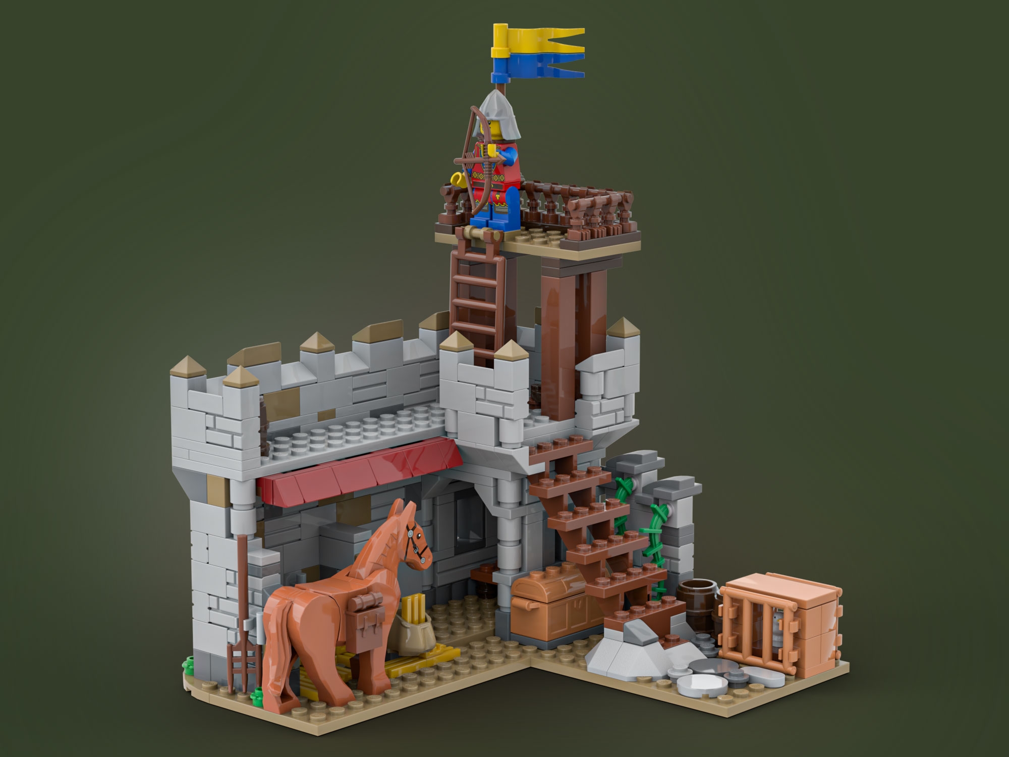 [Medieval Marketplace with Wart Tower (Observation/Watch Tower ...