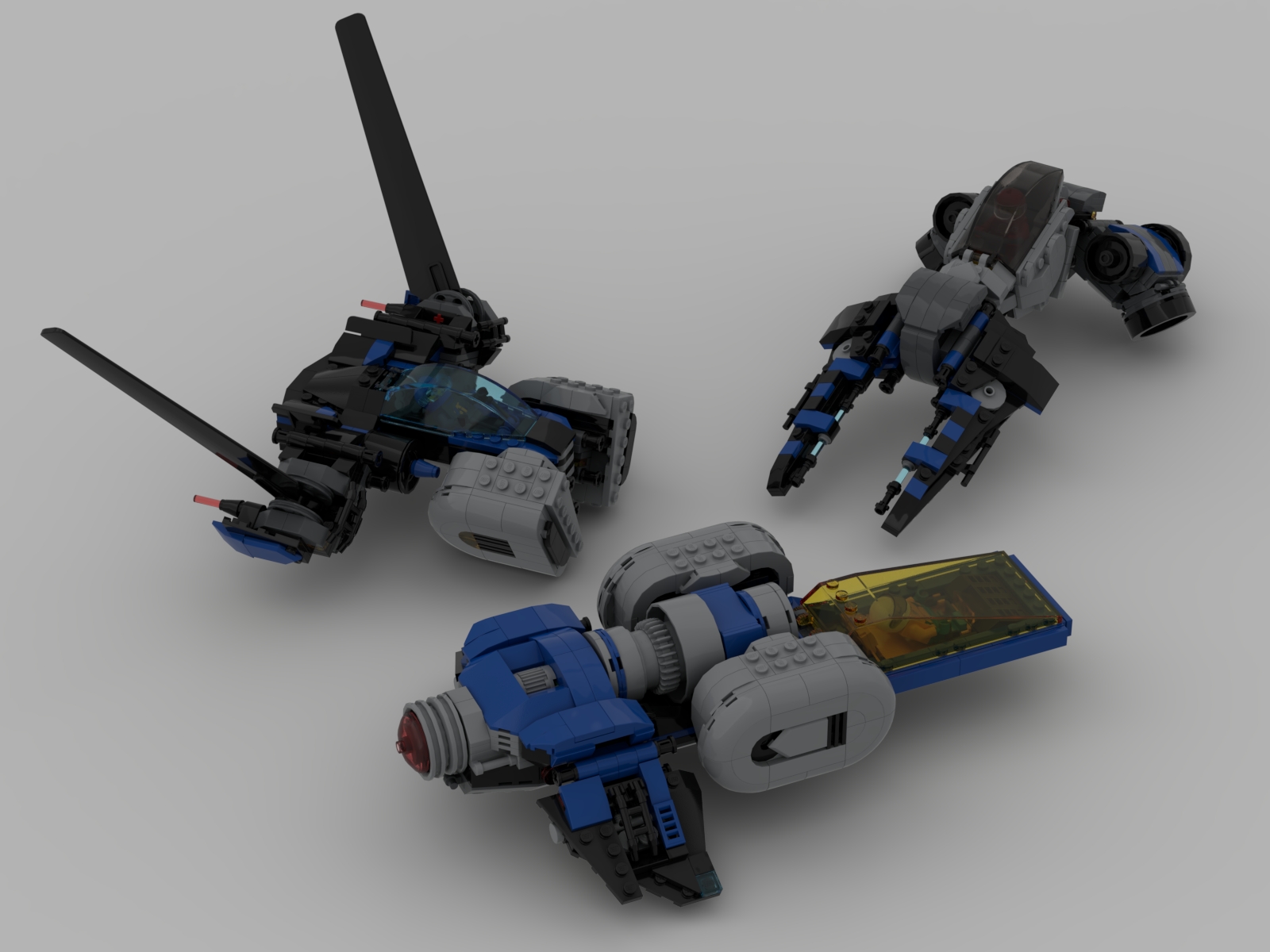[Three Modular Spaceships] [BrickLink]