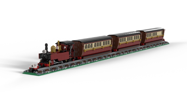Narrow Gauge Sidetank Steam Train from BrickLink Studio [BrickLink]