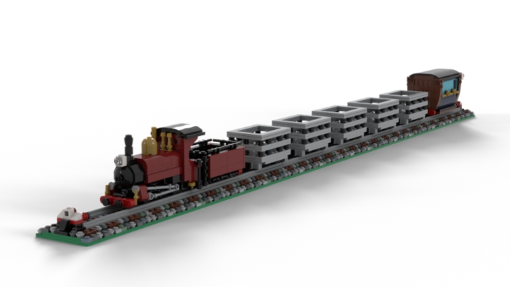 Narrow Gauge Tender Engine Steam Train from BrickLink Studio [BrickLink]