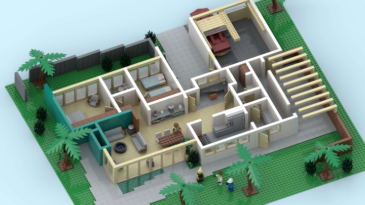 case study house 7 from BrickLink Studio [BrickLink]