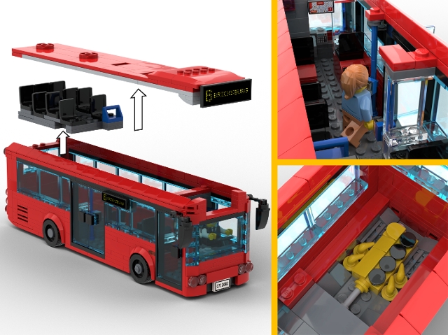 [City Bus and Bus Stop] [BrickLink]