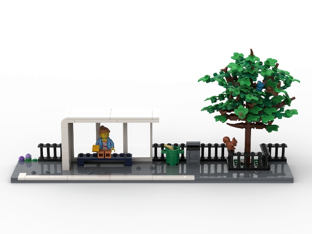 [City Bus and Bus Stop] [BrickLink]