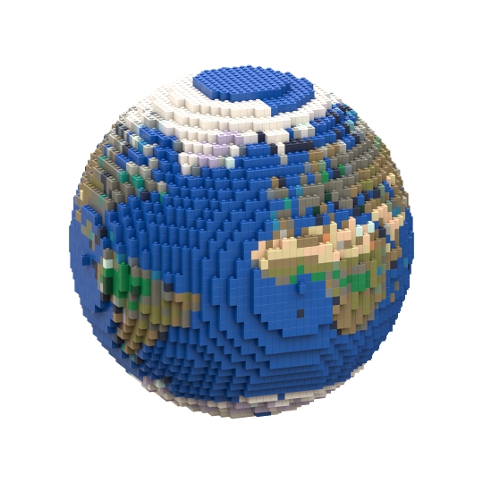 small 1x1 bricks earth from BrickLink Studio [BrickLink]