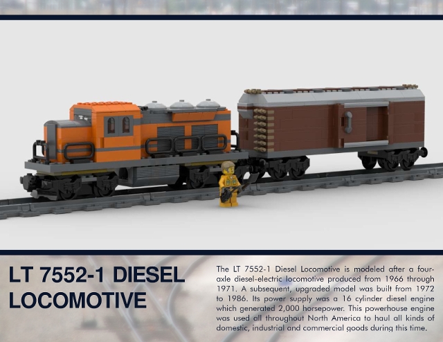 [LT 7552-1 Diesel Locomotive with Boxcar] [BrickLink]