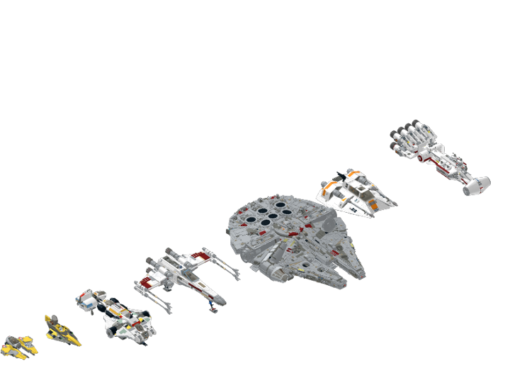 Completed Rebellion Ships from BrickLink Studio [BrickLink]
