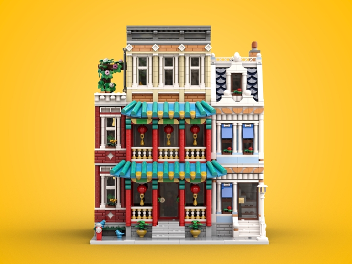 The Chinese Restaurant - Modular Building from BrickLink Studio [BrickLink]