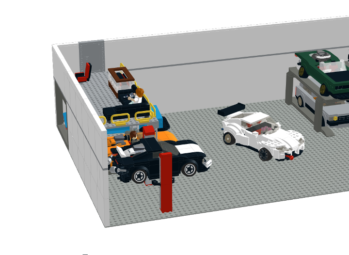 cool cars garage v2 from BrickLink Studio [BrickLink]