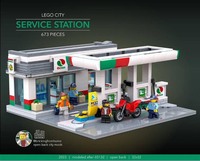Lego City Service Station from BrickLink Studio [BrickLink]