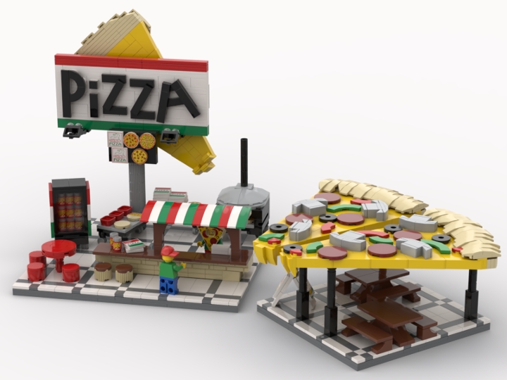 Pizza outdoors from BrickLink Studio [BrickLink]
