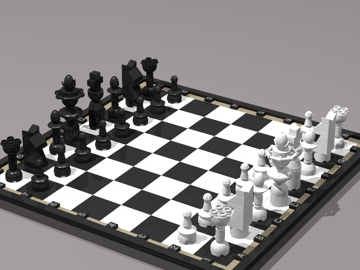 playable Chess Board and pieces from BrickLink Studio [BrickLink]