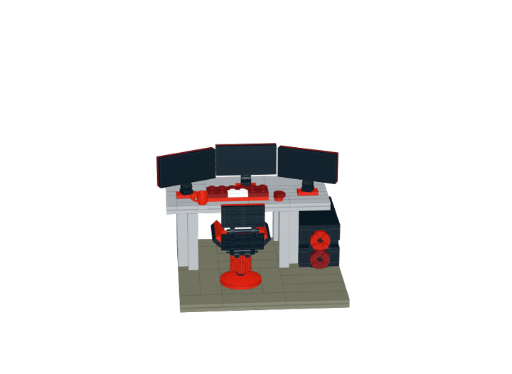 gaming pc (red) from BrickLink Studio [BrickLink]