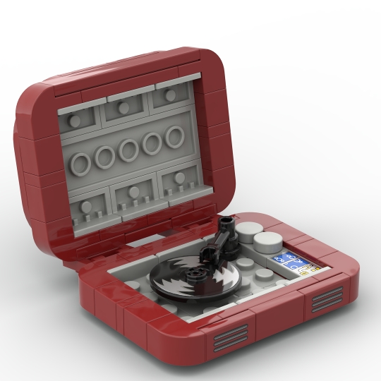 Red Suitcase Record Player from BrickLink Studio [BrickLink]