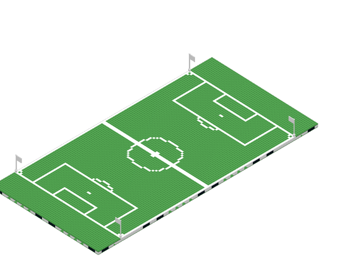 Soccer field (100 x 64 studs) from BrickLink Studio [BrickLink]