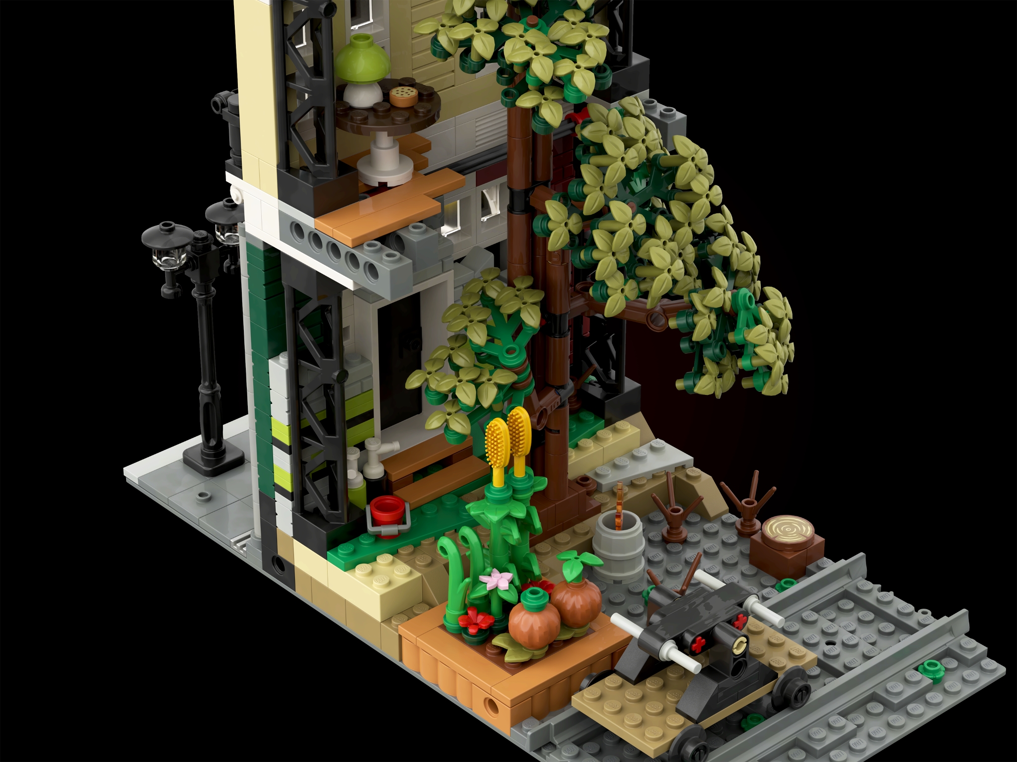 [Modular Townhouse Facade - Joe's Garden] [BrickLink]