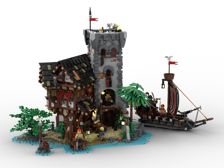 The Crimson Outpost - Pirate Island from BrickLink Studio [BrickLink]