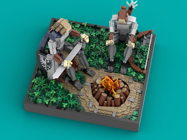 [Two Resting Knights] [BrickLink]