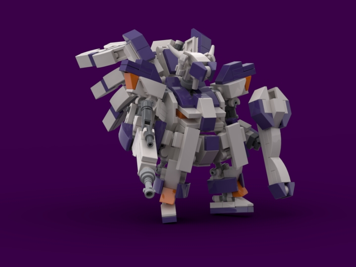 mini purple ray mech from BrickLink Studio [BrickLink]