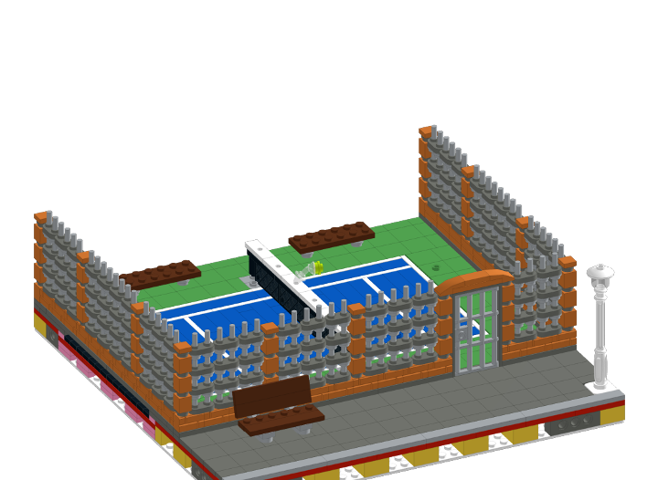 Tennis Court (MILS Modular) from BrickLink Studio [BrickLink]