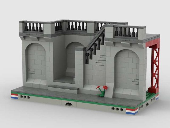 Retaining Wall with Stairs from BrickLink Studio [BrickLink]