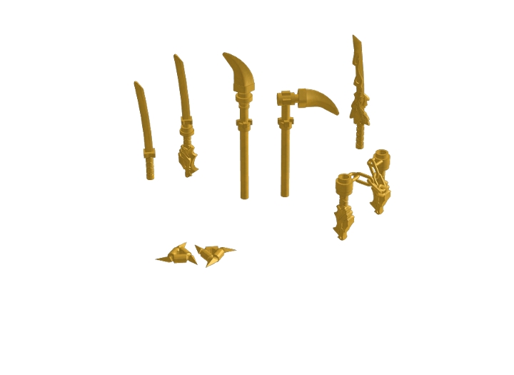 Golden Weapons Design from BrickLink Studio [BrickLink]