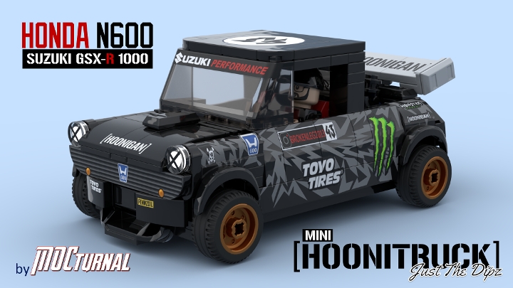 Mini Hoonitruck: Honda N600-Suzuki GSX-R 1000 from BrickLink Studio ...