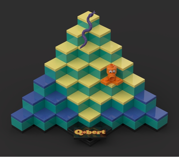 LEGO Q*bert from BrickLink Studio [BrickLink]