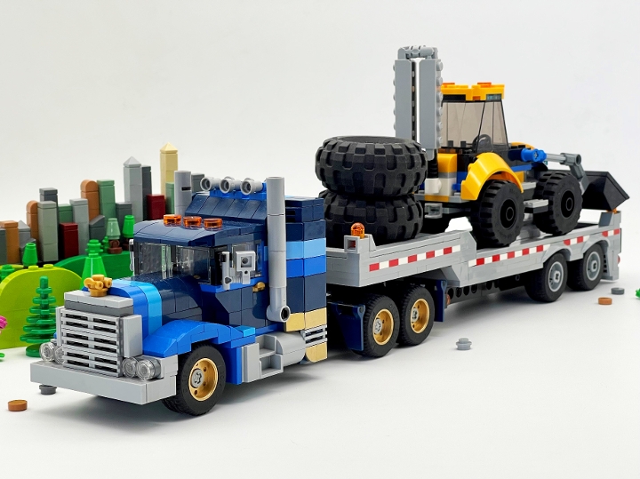 Peterbilt Truck & Step-Deck Trailer from BrickLink Studio [BrickLink]