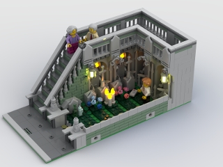 Retaining Wall with Stairs from BrickLink Studio [BrickLink]