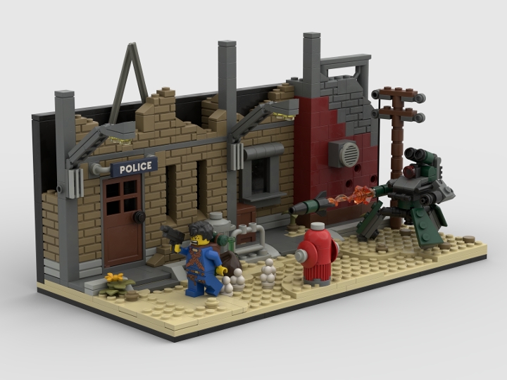 Fallout diorama : Sentry bot from BrickLink Studio [BrickLink]