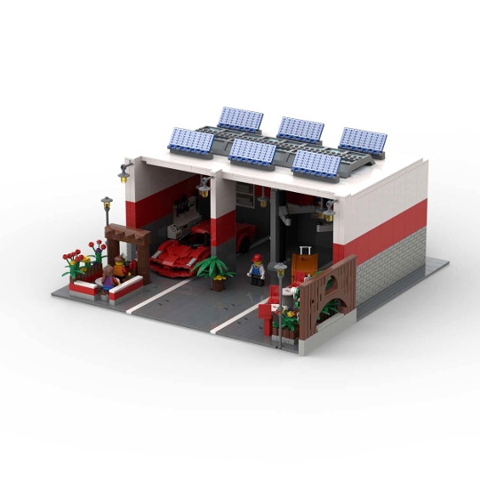 Speed Champion 8 Studs Garage from BrickLink Studio [BrickLink]