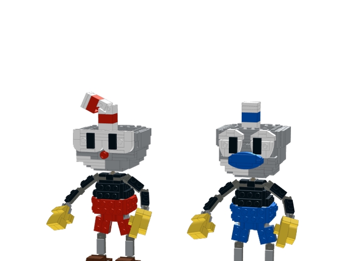 Cuphead and Mugman Lego from BrickLink Studio [BrickLink]