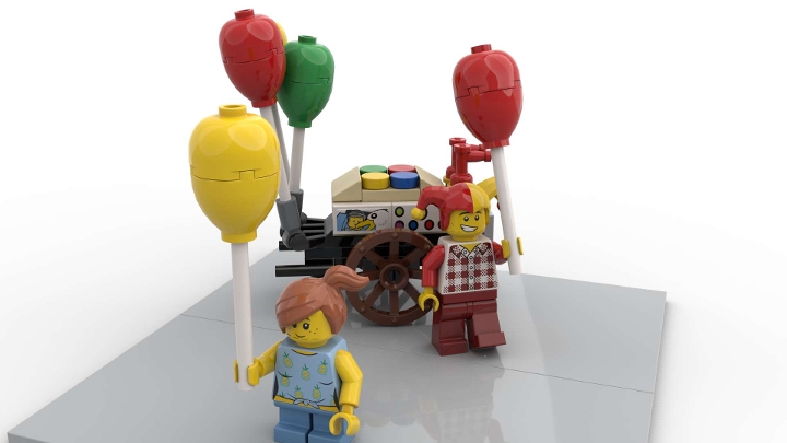 Balloon sales cart from BrickLink Studio [BrickLink]