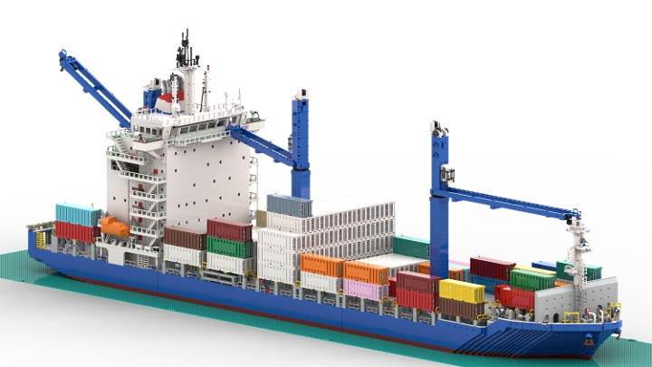 Container ship from BrickLink Studio [BrickLink]