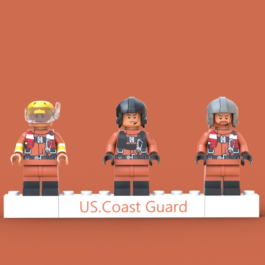 US Coast Guard (figures) from BrickLink Studio [BrickLink]