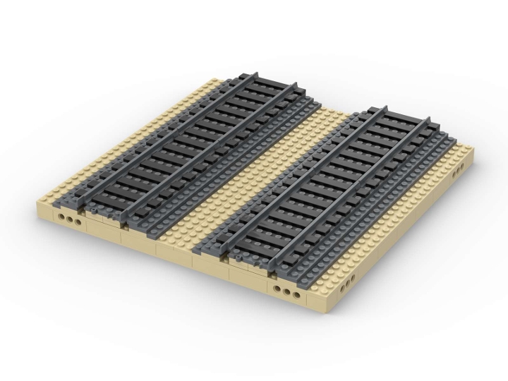 001 Ballasted Dual Track Baseplate from BrickLink Studio [BrickLink]
