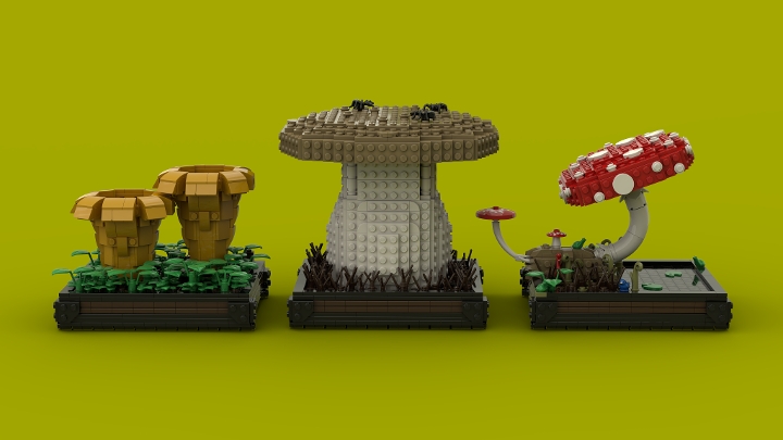 The mushrooms collection from BrickLink Studio [BrickLink]