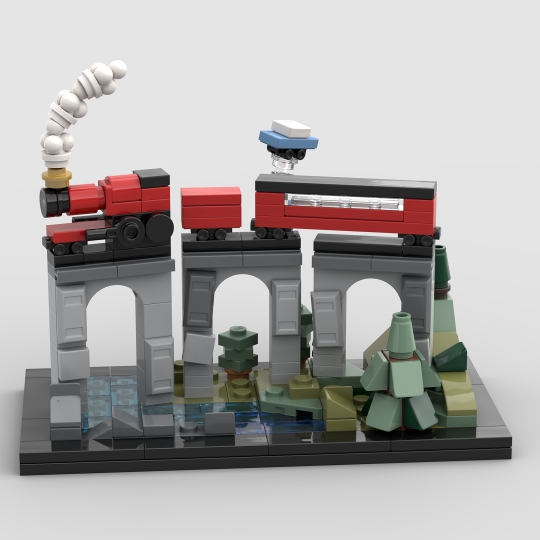 Hogwarts Express - Micro Scale Diorama from BrickLink Studio [BrickLink]