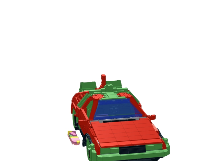 DeLorean Time Machine (Christmas Themed) from BrickLink Studio [BrickLink]