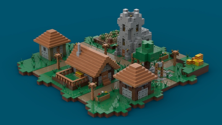 Minecraft Village from BrickLink Studio [BrickLink]