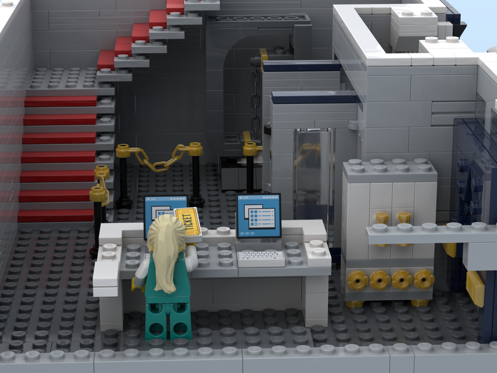 [Modern Art Museum with Roof Top Bar] [BrickLink]