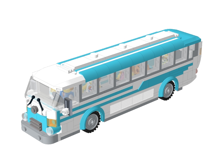 Vintage Bus Azure from BrickLink Studio [BrickLink]