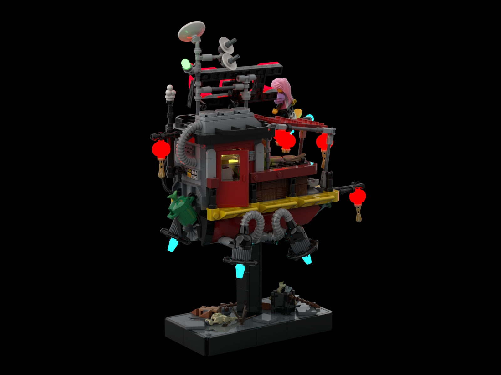 [Mr. Tatsuo's Neon Food Barge] [BrickLink]